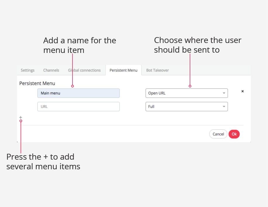 Add a Persistent Menu to your chat