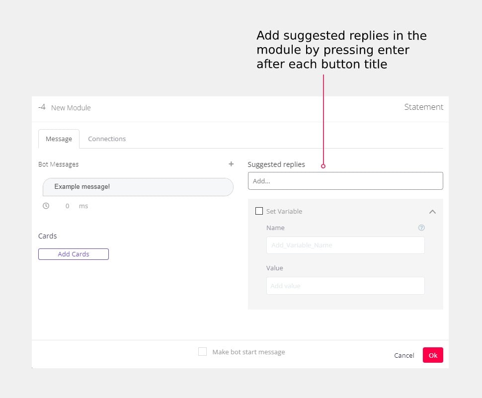 Offer users Suggested Replies to choose from