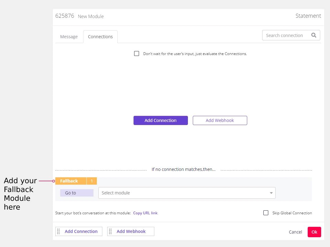 Use Fallback Modules when user input is not understood