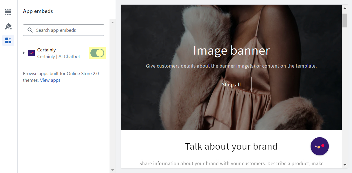 Install the Certainly Shopify App on your Shopify store